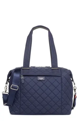 STORKSAK Stevie Quilted Nylon Diaper Bag