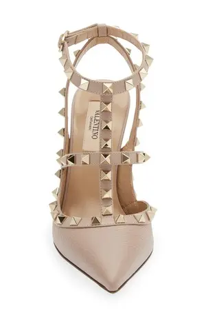 Valentino Garavani Rockstud Ankle Strap Pump - P45 Poudre