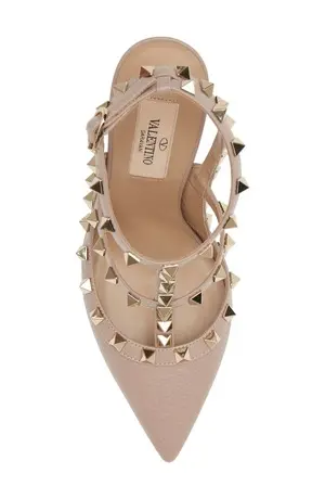 Valentino Garavani Rockstud Ankle Strap Pump - P45 Poudre