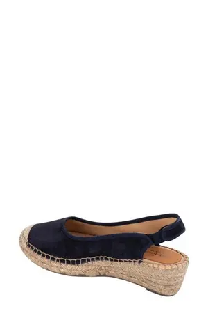 PATRICIA GREEN Valencia Slingback Wedge Espadrille - Navy