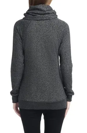 KIMI + KAI Thea Zip Collar Maternity Sweatshirt - Black