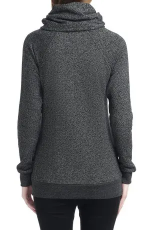 KIMI + KAI Thea Zip Collar Maternity Sweatshirt - Medium Gray