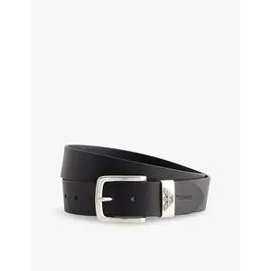 Emporio Armani Embossed Logo Leather Belt