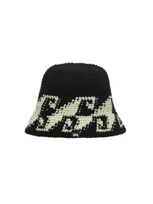 StüSsy Waves Knit Bucket Hat - Black | Editorialist