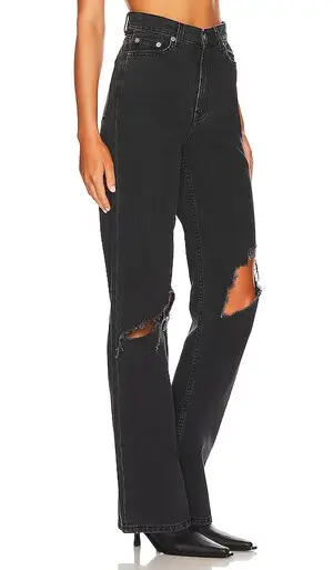 DR. DENIM Echo Straight Jeans - Concrete Black Trashed