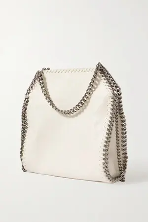 Stella McCartney The Falabella Mini Embroidered Vegetarian Brushed-leather Tote