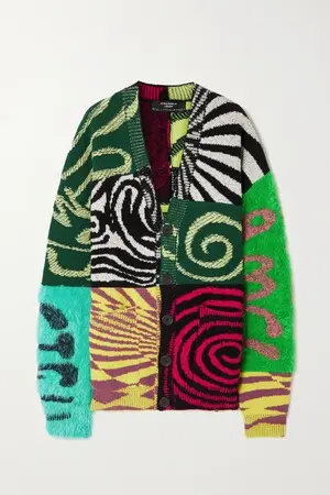 Stella McCartney Ed Curtis Patchwork Jacquard-knit Wool Cardigan