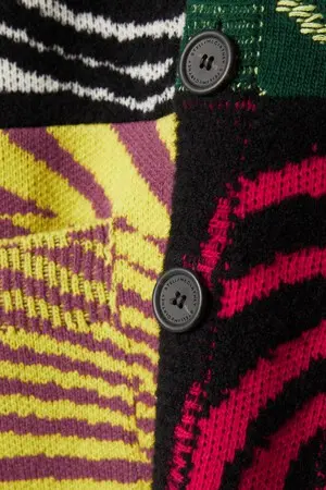 Stella McCartney Ed Curtis Patchwork Jacquard-knit Wool Cardigan