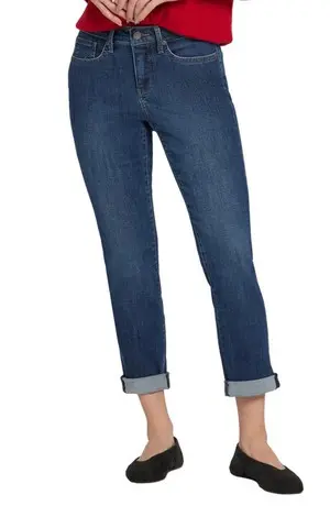 NYDJ Sheri Cuffed Straight Leg Jeans - Louvre Sapphire