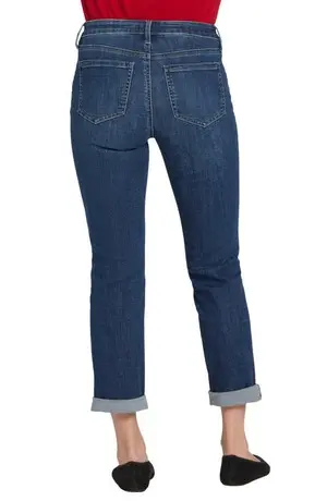 NYDJ Sheri Cuffed Straight Leg Jeans - Louvre Sapphire