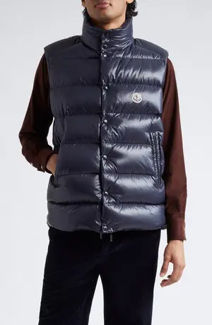 Moncler Tibb Down Puffer Vest - Navy Blue