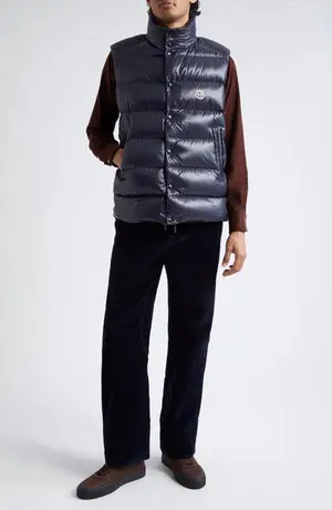Moncler Tibb Down Puffer Vest - Navy Blue