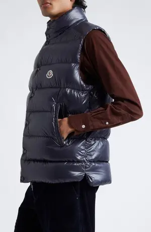 Moncler Tibb Down Puffer Vest - Navy Blue