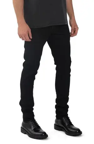 PURPLE BRAND Resin Coated Skinny Jeans - Black Resin