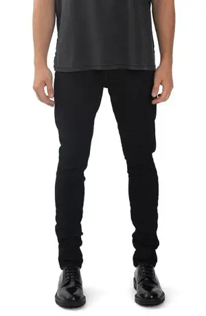 PURPLE BRAND Resin Coated Skinny Jeans - Black Resin