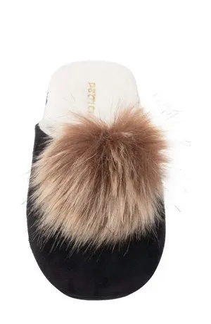 PATRICIA GREEN Pretty Pouf Slipper - Black/tan