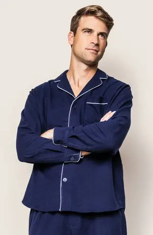 PETITE PLUME Classic Flannel Pajama Set - Navy