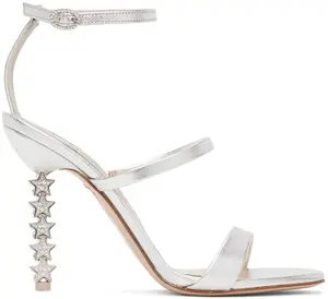 SOPHIA WEBSTER Sophia Webster Silver Rosalind Heeled Sandals - Silver Nappa