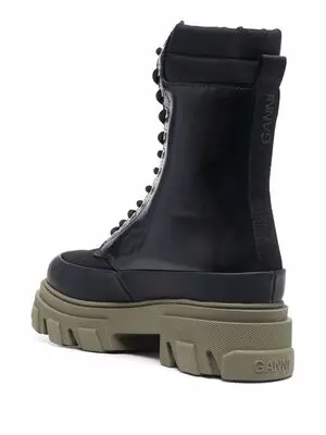 GANNI Lace-up Lug Sole Boots