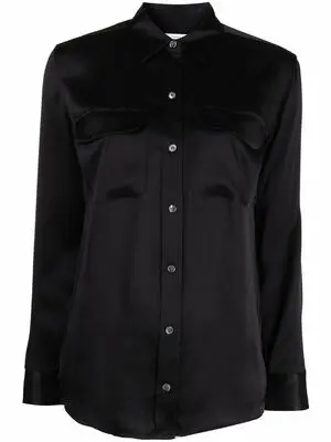 Equipment Signature Silk Satin Shirt - Black