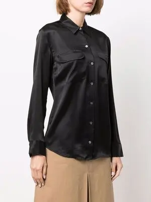 Equipment Signature Silk Satin Shirt - Black