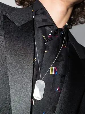 Saint Laurent Logo Tag Necklace