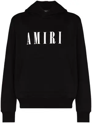 Amiri Logo-print Cotton Hoodie - Black
