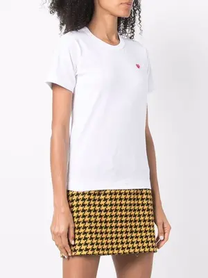 Play Comme Des Garcon Logo-patch Cotton T-shirt - White