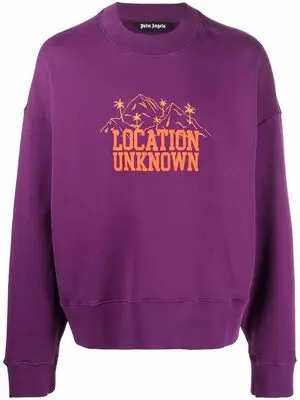 Palm Angels Crew Neck Sweatshirt - Purple