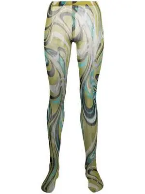 Emilio Pucci Semi-sheer Graphic-print Tights