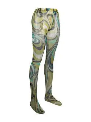 Emilio Pucci Semi-sheer Graphic-print Tights