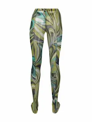 Emilio Pucci Semi-sheer Graphic-print Tights