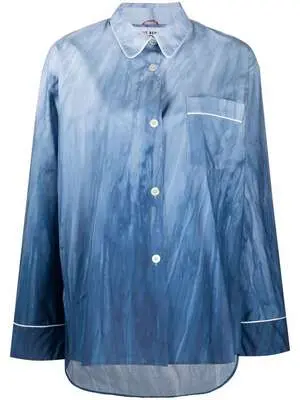 F.R.S FOR RESTLESS SLEEPERS Pipe-trim Pajama Shirt - Blue