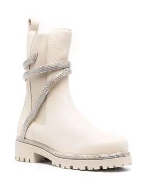 Rene Caovilla Rhinestone Snake Boots