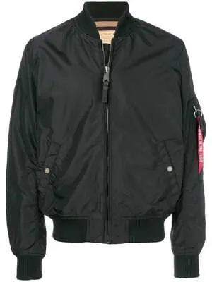 Alpha Industries Zipped Bomber Jacket - Black