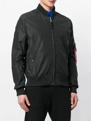 Alpha Industries Zipped Bomber Jacket - Black