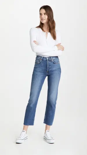 RE/DONE High-rise Stove Pipe Jeans - Mid 70s