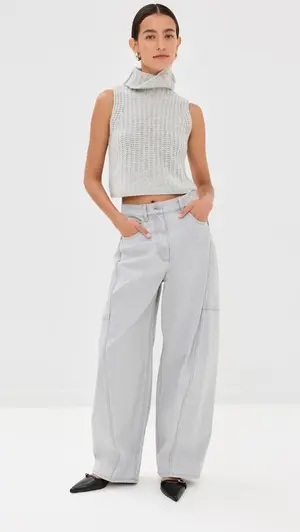 Sablyn Saige Cashmere Turtleneck Sleeveless Sweater - Foggy
