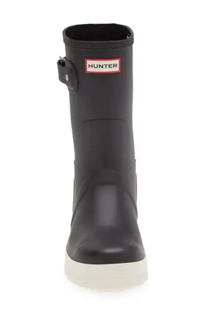 Hunter Original Short Waterproof Rain Boots - Black/white Willow