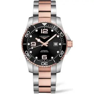 LONGINES HydroConquest Automatic Bracelet Watch Black/rose Gold