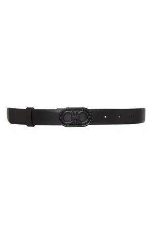 FERRAGAMO FERRAGAMO Double Gancio Reversible Belt Nero