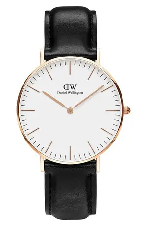 DANIEL WELLINGTON Daniel Wellington Classic Sheffield Strap Watch Rose Gold/eggshell