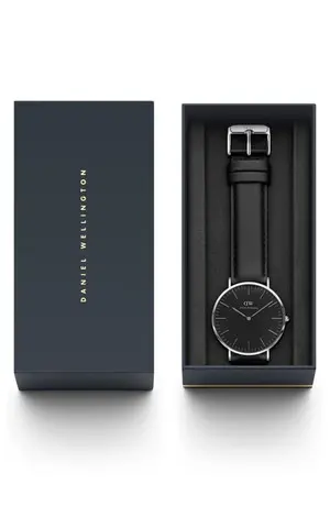 DANIEL WELLINGTON Classic Sheffield Strap Watch - Silver/ Black