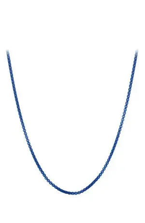 David Yurman Box Chain Necklace - Silver/ Blue