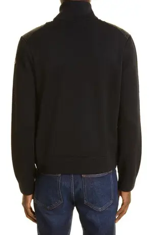 Moncler Quilted Down And Knit Cardigan - Black