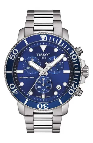 TISSOT Tissot Seastar 1000 Chronograph Bracelet Watch Silver/ Blue/ Silver