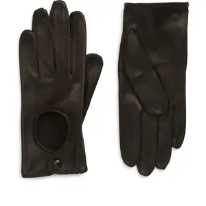 SEYMOURE Seymoure' Washable Leather Driver Gloves Black