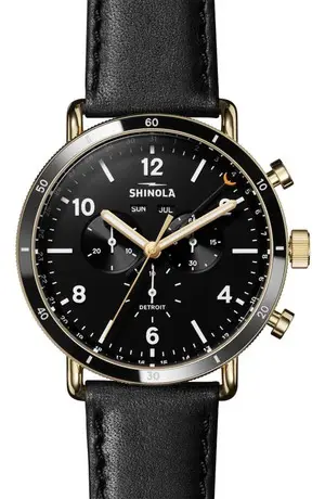 Shinola Shinola Canfield Sport Chronograph Strap Watch Blackmatte