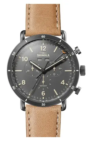Shinola Shinola Canfield Sport Chronograph Strap Watch Coolgray