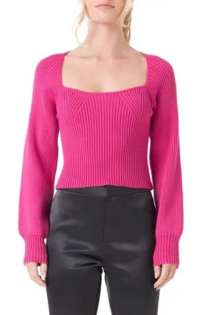 Endless Rose Ribbed Sweaters For Women